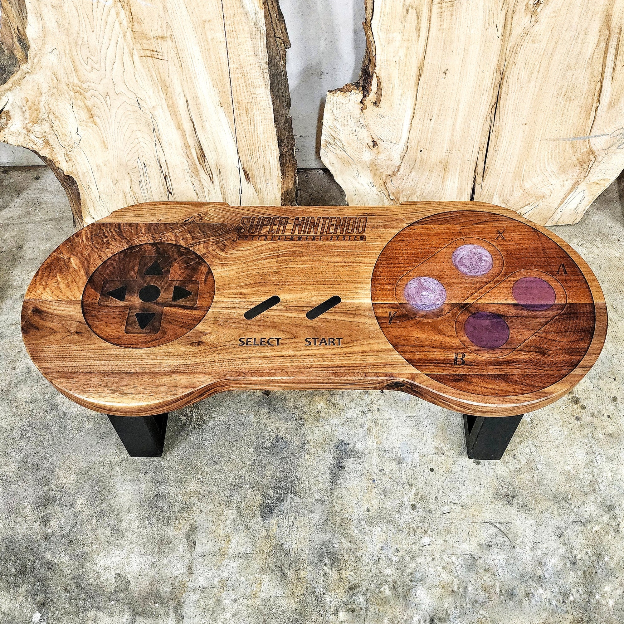 Custom Tables - Wood & Epoxy, Airbrushing, Engraving: Custom Cut Shape – Backyard Resin
